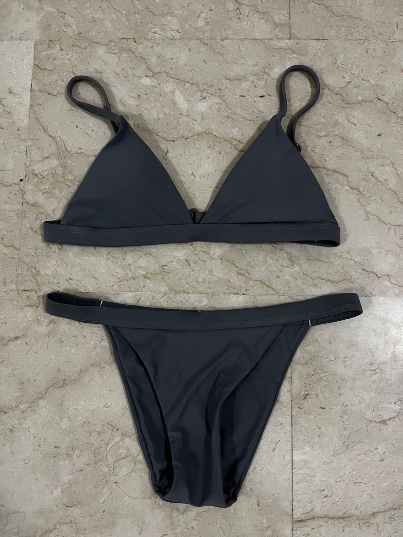 Grey Minimalistic Bikini, Women's Fashion, Swimwear, Bikinis ...