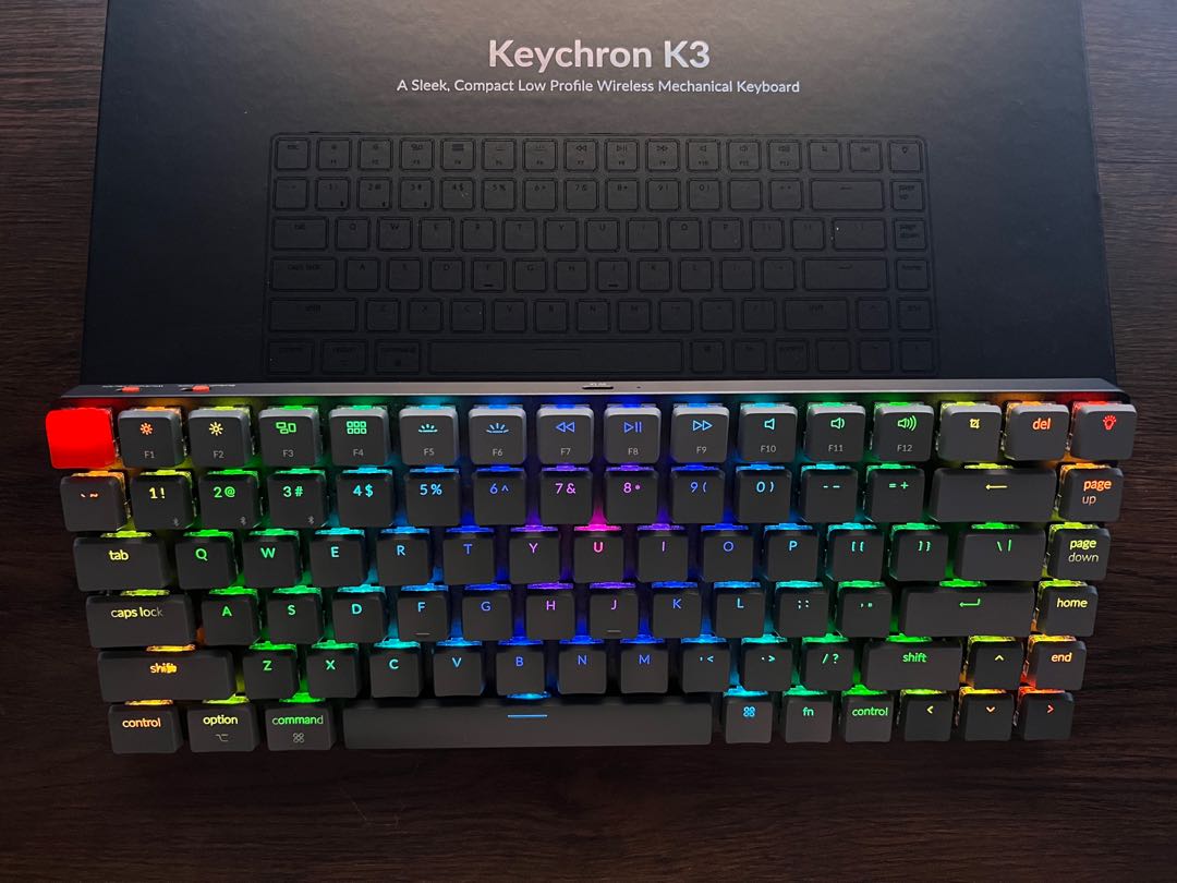 Keychron k3 V1 with RGB optical brown switches, Computers & Tech, Parts ...