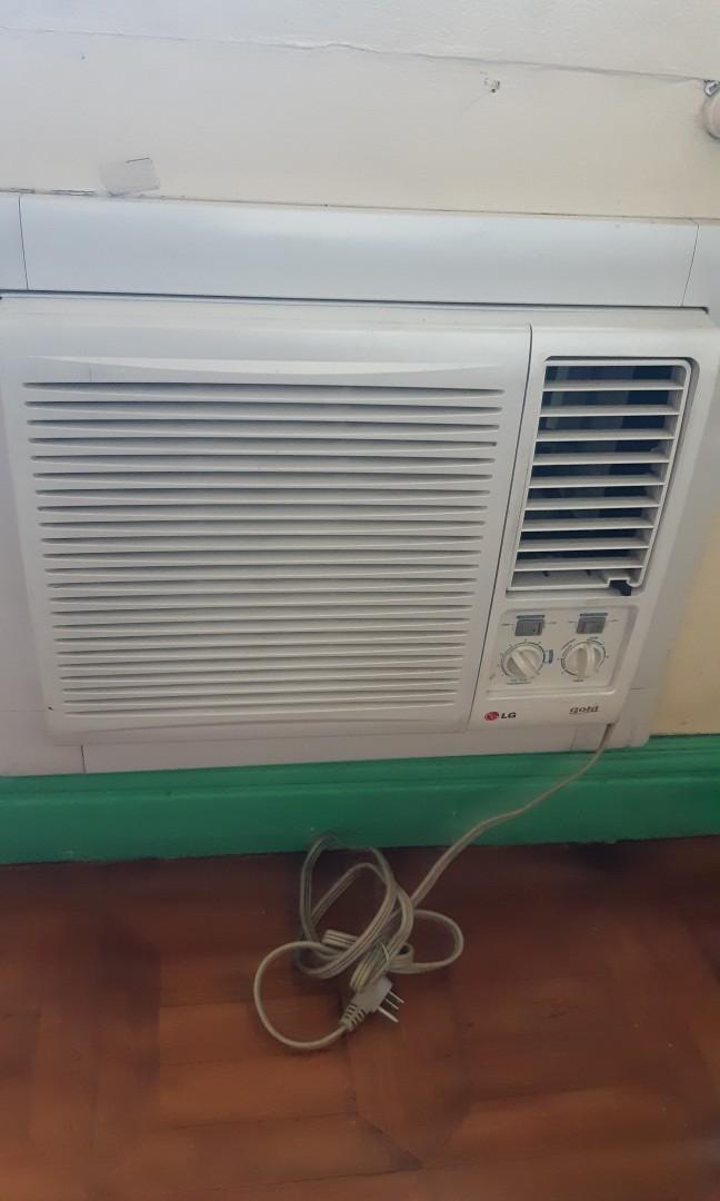 LG gold aircon window type 1HP, TV & Home Appliances, Air Conditioning ...