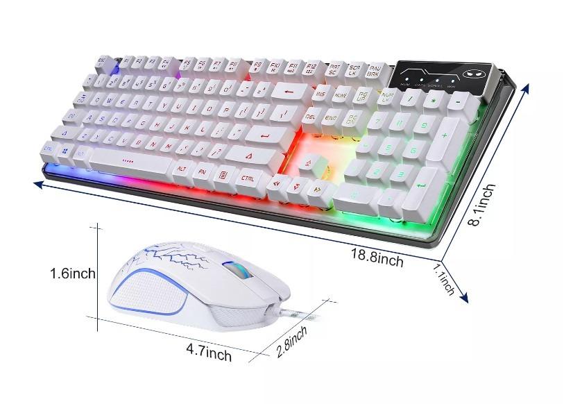 (2 in 1) MageGee K1 Keyboard and Mouse Set - 104 Key LED Rainbow ...