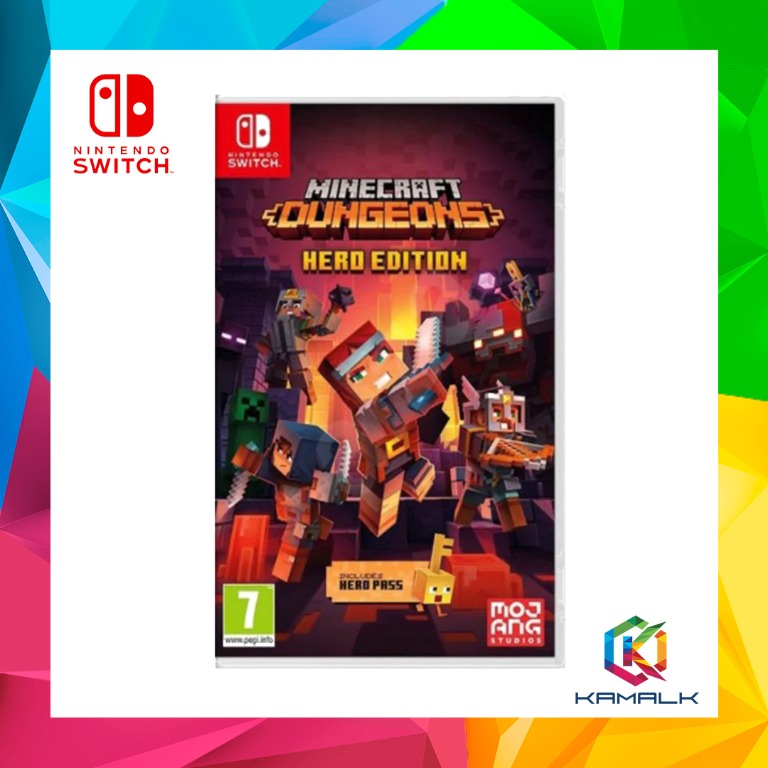 Nintendo Switch Minecraft Dungeons Hero Edition with Hero Pass, Video ...
