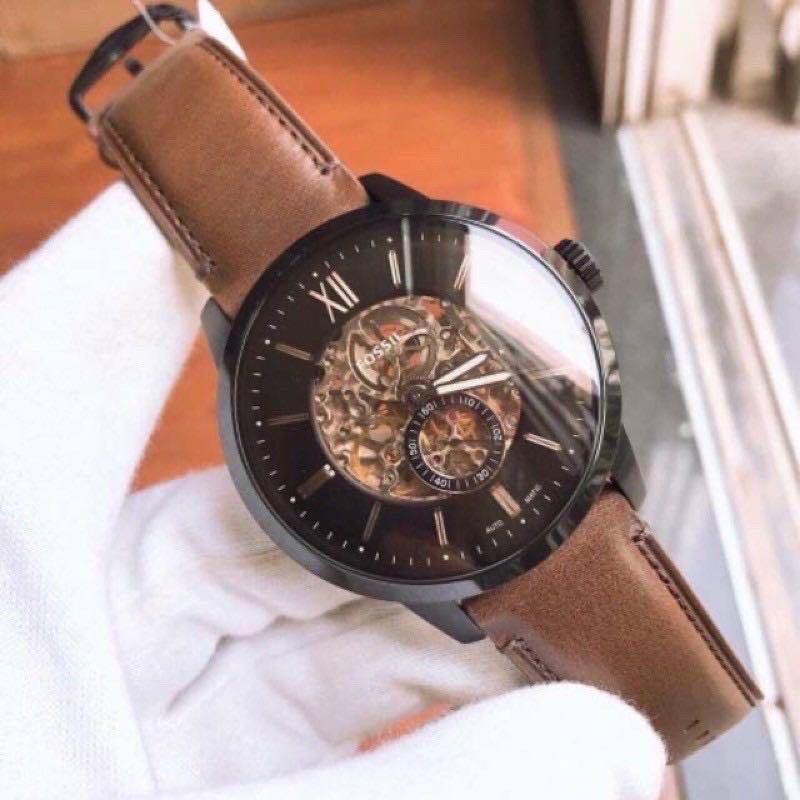 Original 100% Fossil Watch Automatic Me3155 Brown, Fesyen Pria, Jam ...
