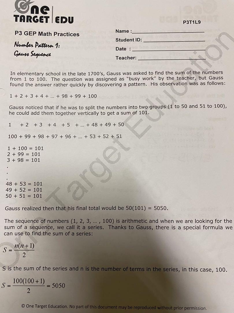 2023 GEP / OTE / P3 GEP / English Math GA / general ability / Gifted ...