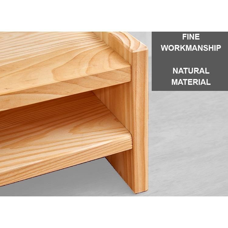 PINE WOOD MONITOR STAND 100% SOLID WOODEN RACK OFFICE TABLE DESK ...