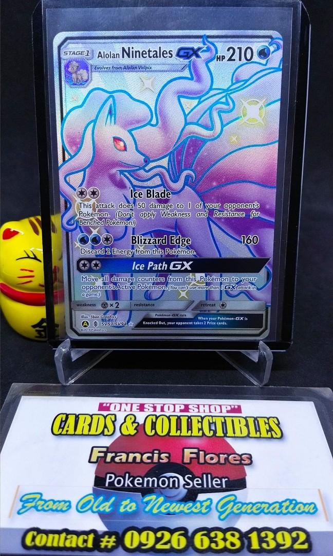 Pokemon Card - ALOLAN NINETALES GX # SV53 - FULL ART (SUN & MOON ...