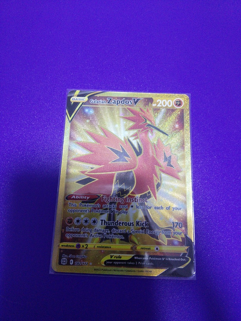 Pokemon TCG Galarian Zapdos Gold Secret Rare - SS9 Brilliant Star ...