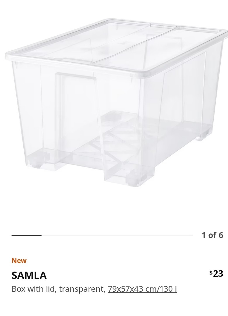 Samla storage box with lid, Furniture & Home Living, Home Improvement ...