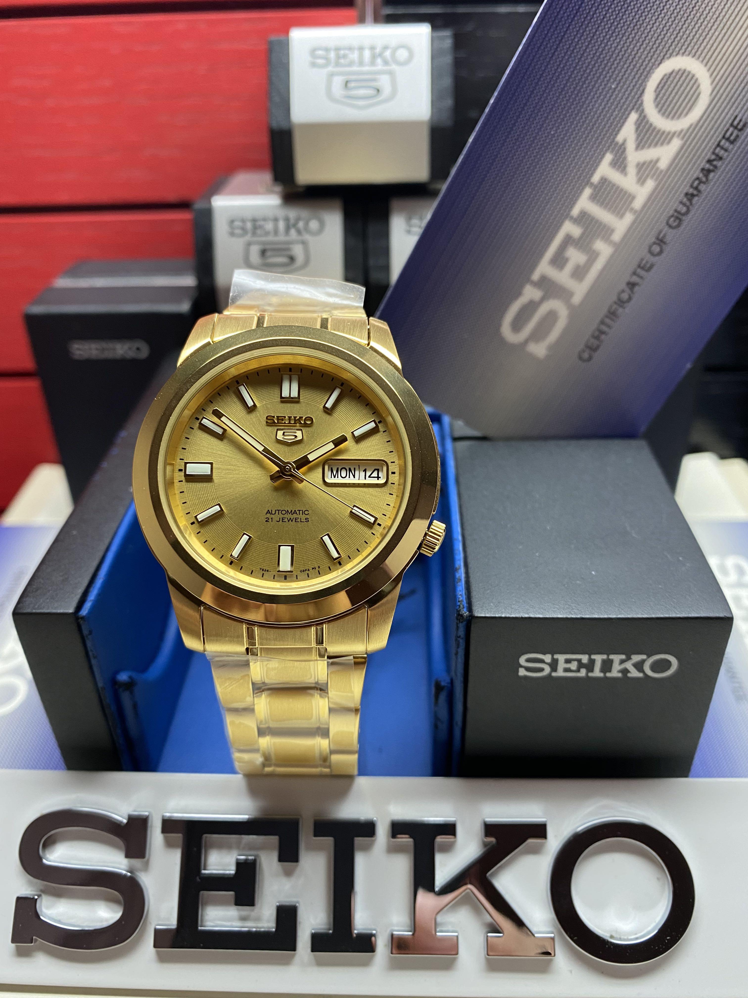 Seiko 5 SNKK20 Gold Tone Automatic Watch SNKK20K1 Brand New, Men's ...