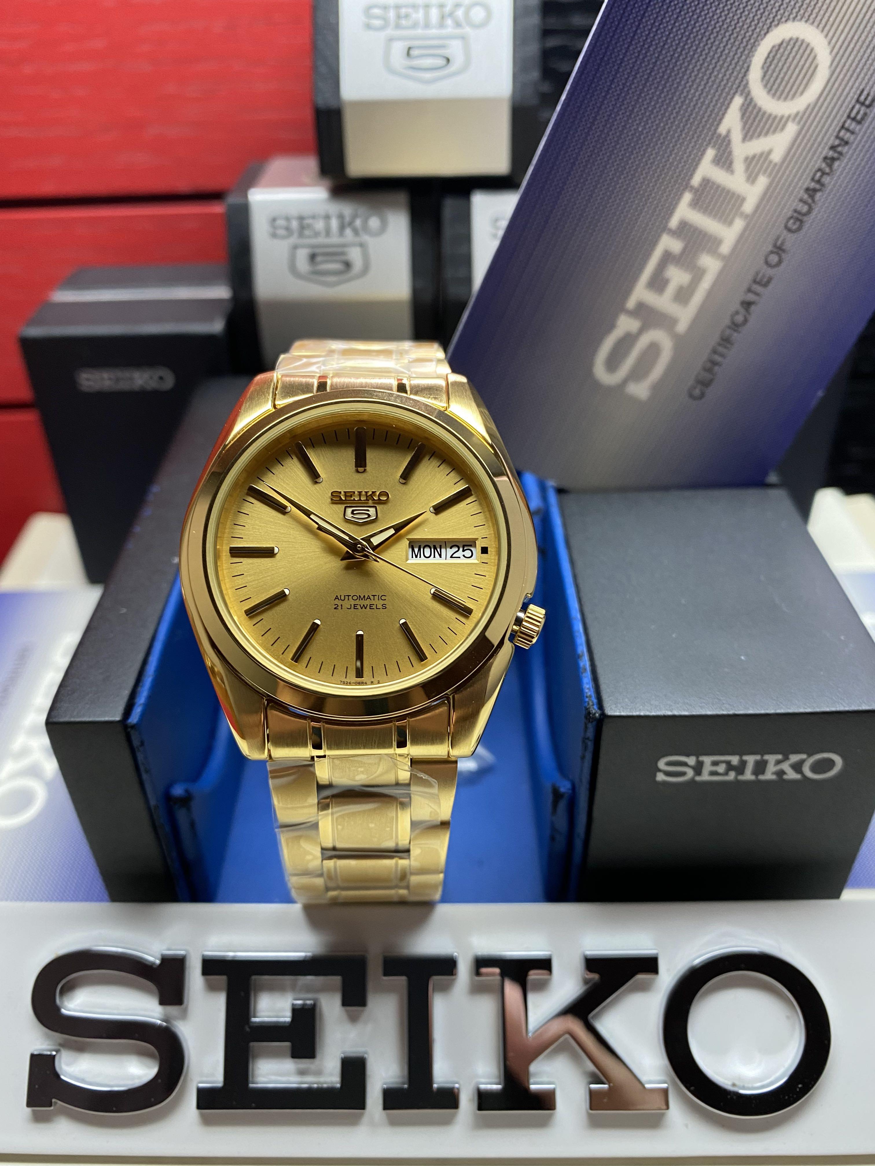 Seiko 5 SNKL48 Gold Tone Automatic Watch SNKL48K1 Brand New, Men's ...