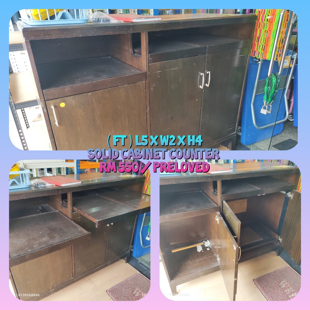 Solid Cabinet Counter ( Preloved ), Furniture & Home Living, Furniture ...