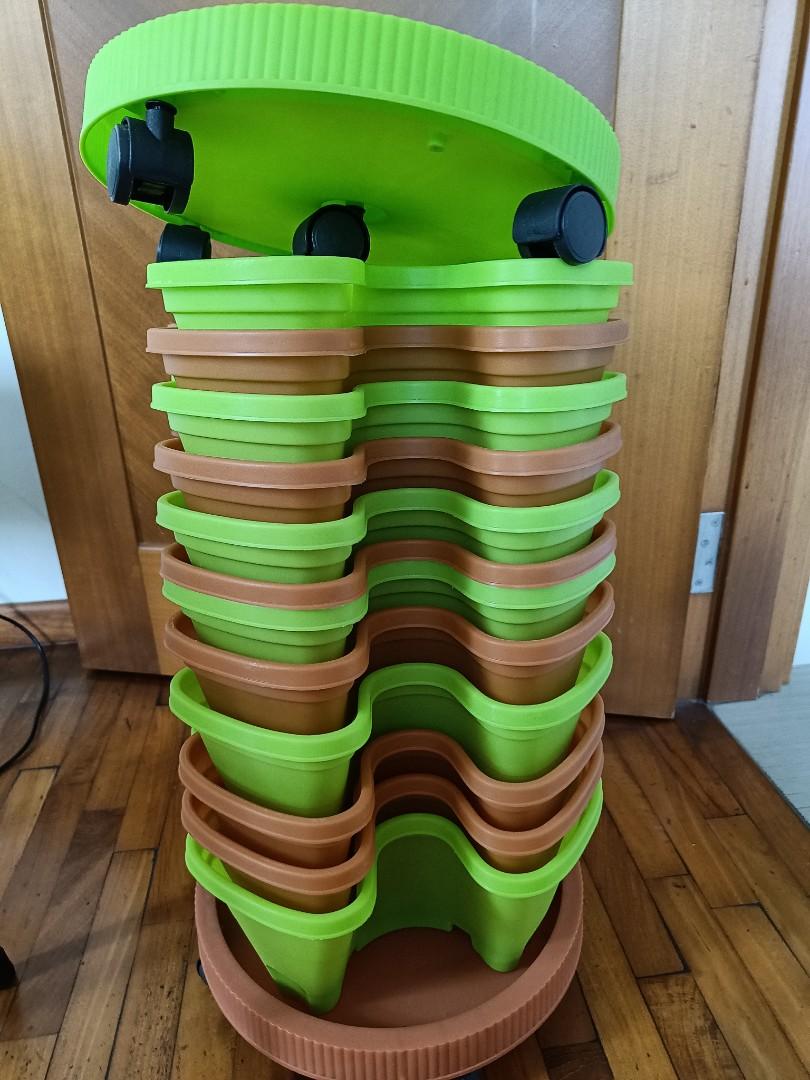 Stackable Flower Pot (Tower Planter Box), Furniture & Home Living ...