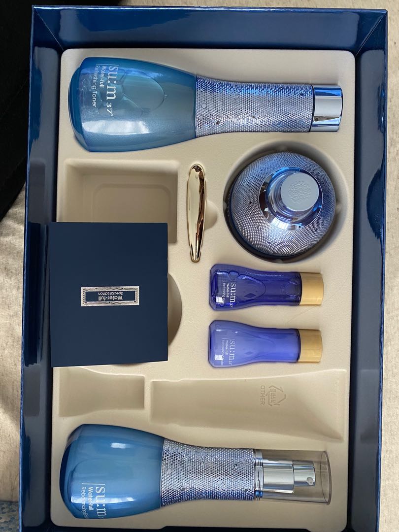 su:m37 water-full toner, emulsion, gel cream set, sample, Beauty ...
