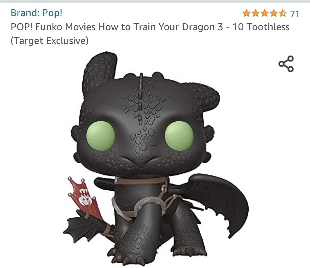 US Target exclusive - Toothless giant POP figure. HOW TO TRAIN YOUR ...
