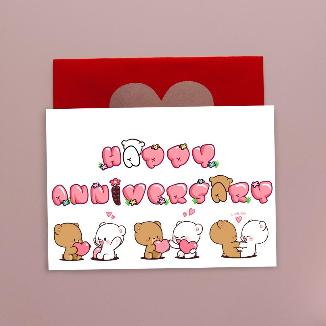 Valentine Day Anniversary Cards Bubu Dudu Milk & Mocha Mochi Mochi Cat ...