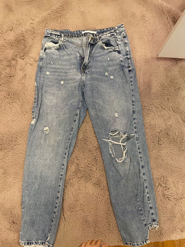 Zara Denim Ripped Jeans, Women's Fashion, Bottoms, Jeans & Leggings on ...