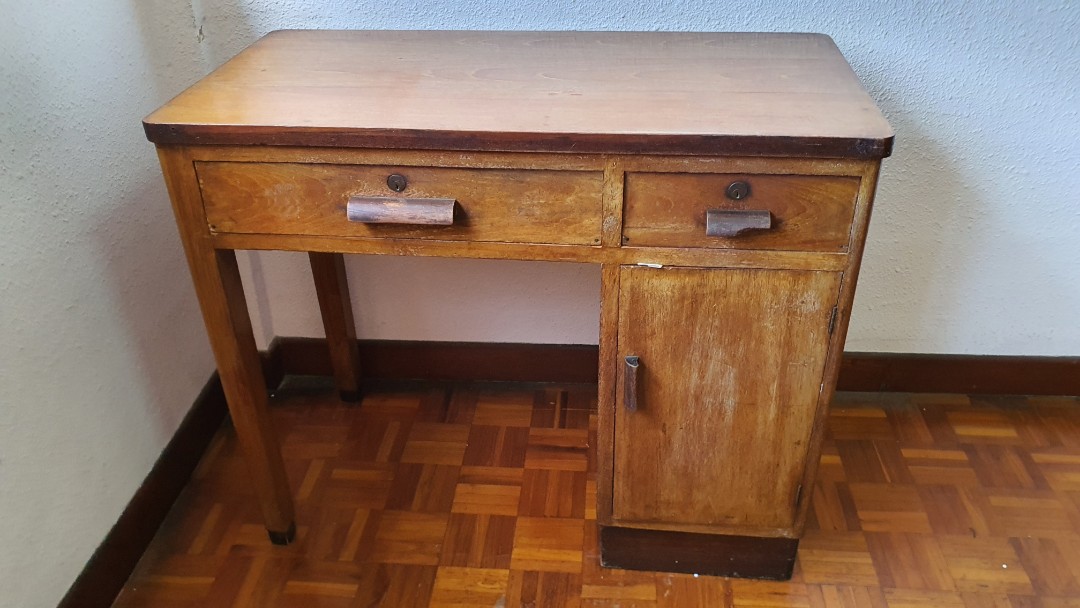 Vintage study desk, Furniture & Home Living, Furniture, Tables & Sets ...