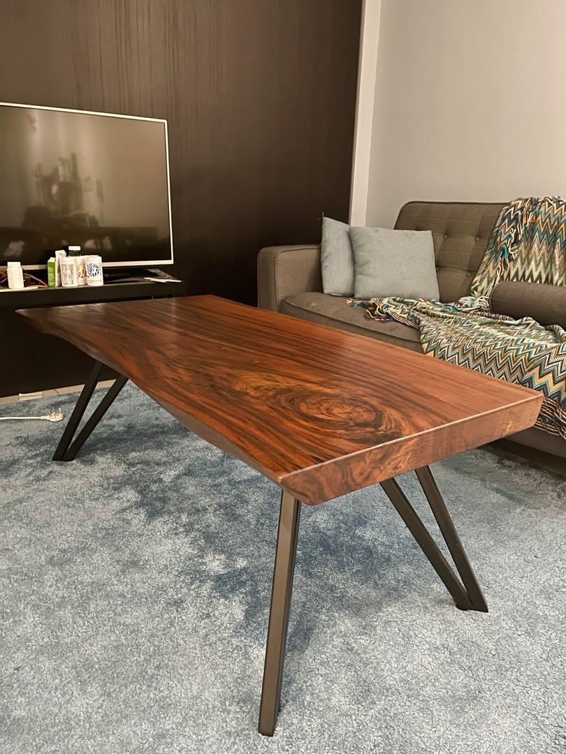 Balau Wood Slab Coffee Table, Furniture & Home Living, Furniture ...