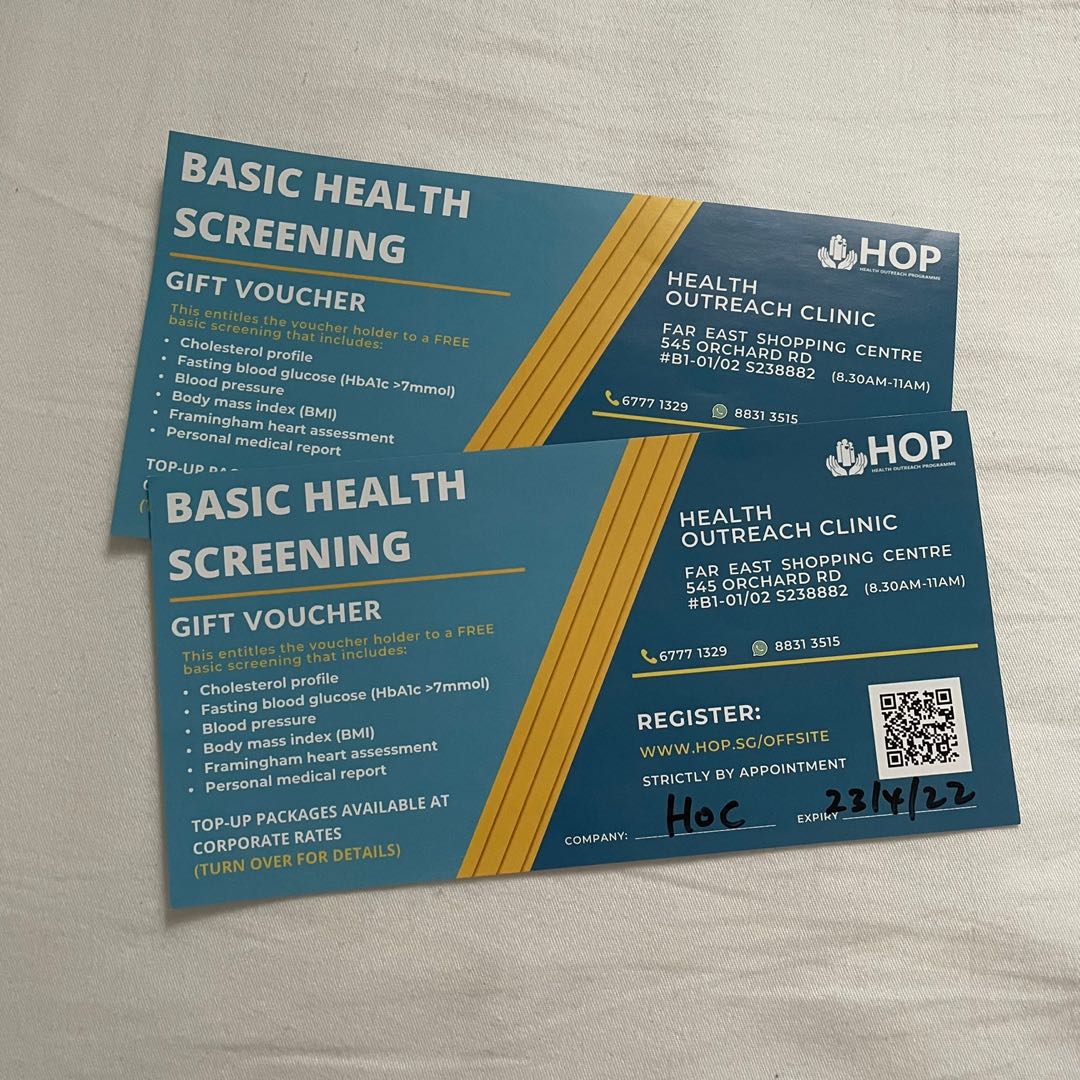 Basic Health Screening Voucher, Tickets & Vouchers, Vouchers on Carousell