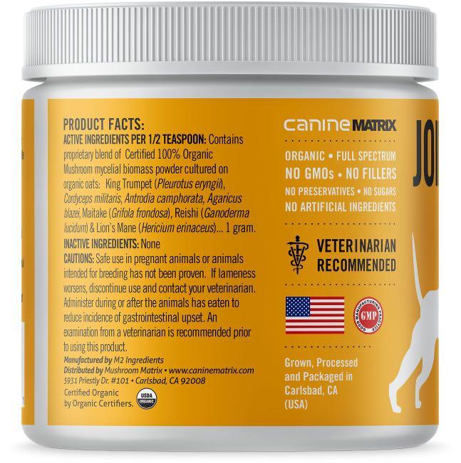 Canine Matrix, Joint, Organic Mushroom Powder, Pet Supplies, Health ...