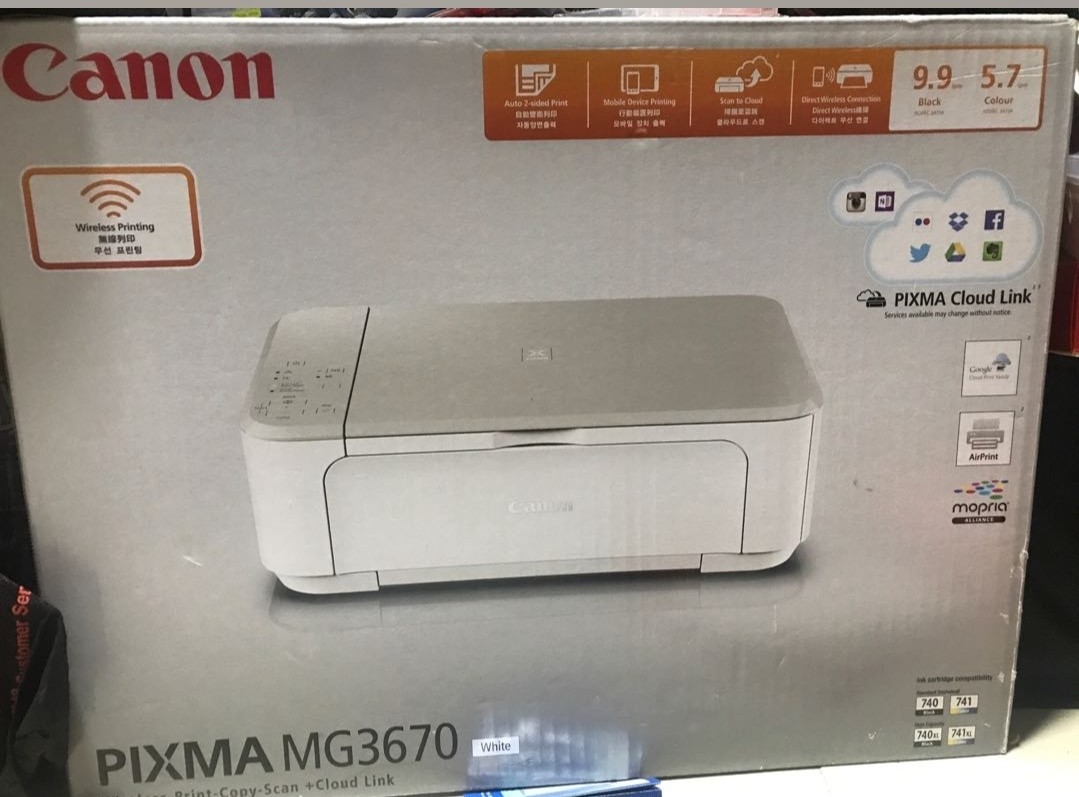 Canon Pixma MG3670 White, 電腦＆科技, 打印機及影印機 - Carousell
