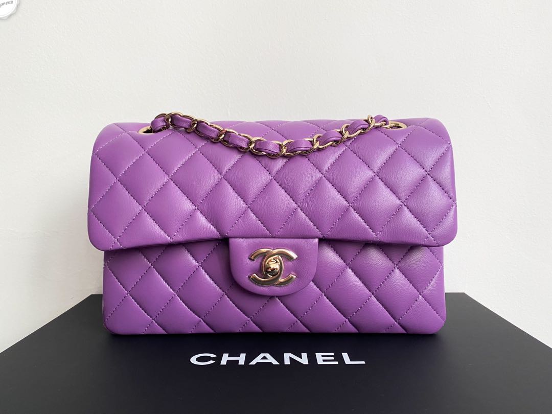 [Below Retail] Chanel 22P Small Classic Purple Flap LGHW (not 22K / 22B ...