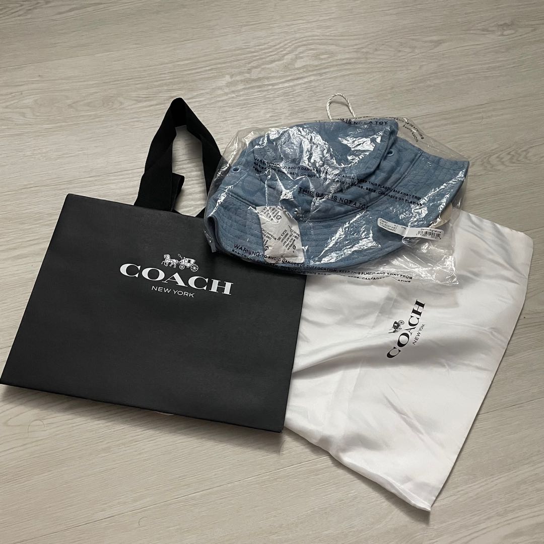 Coach Signature Denim Bucket Hat, Men's Fashion, Watches & Accessories ...