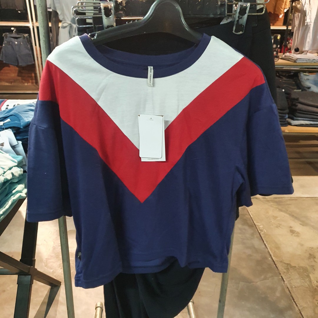 Colorbox Shirt Stripped 2 Original, Fesyen Wanita, Pakaian Wanita ...