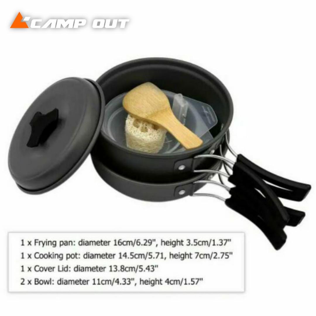 DS-200 cooking set outdoor - Alat masak gunung - Nesting camping full ...
