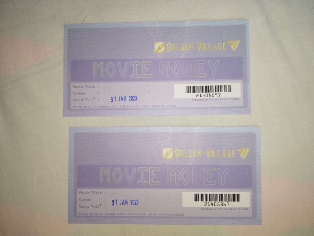 Golden Village Movie Ticket, Tickets & Vouchers, Event Tickets on Carousell