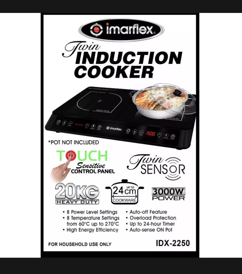 Imarflex 2 burner induction cooker, TV & Home Appliances, Kitchen ...