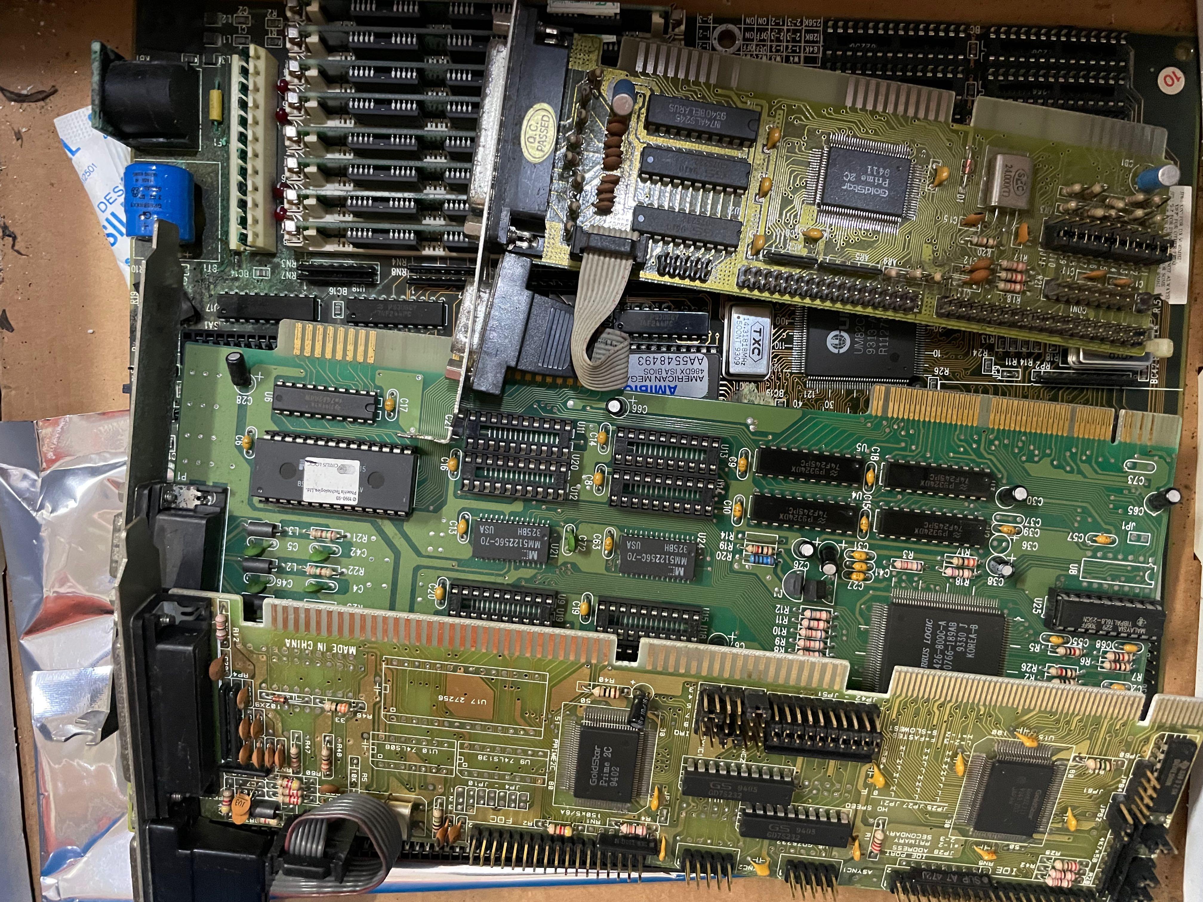 [收藏用]Intel 486 DX CPU with motherboard & RAM & Display card, 興趣及遊戲, 收藏品 ...