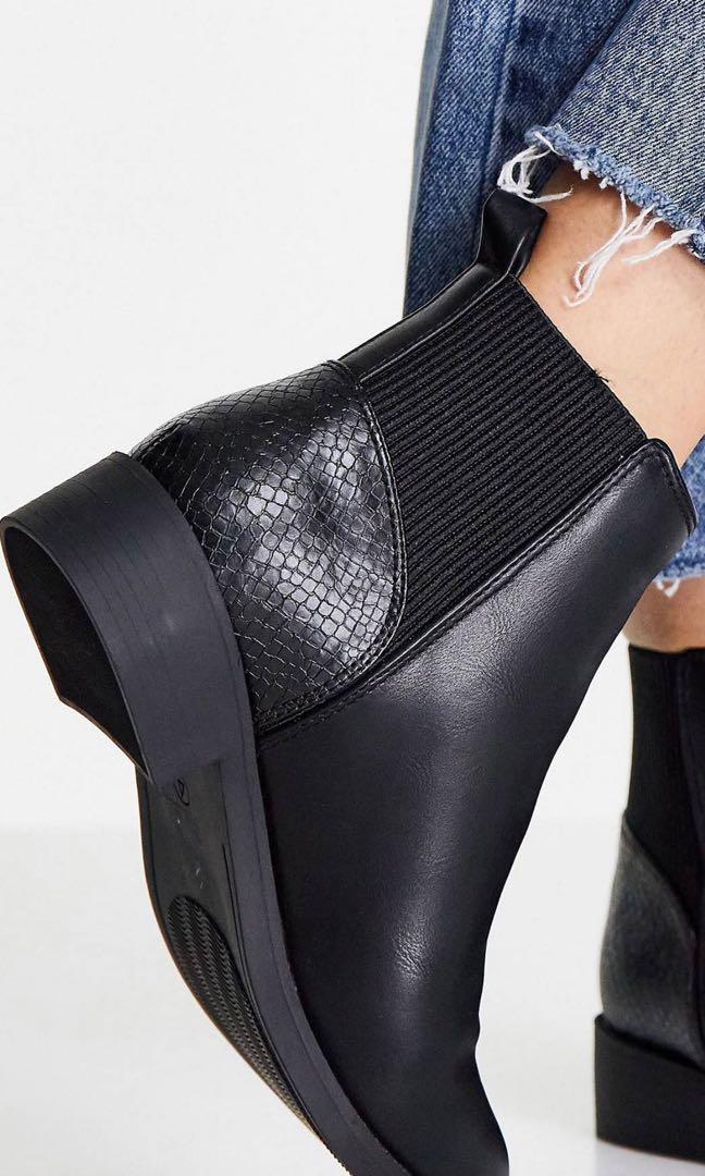 London Rebel Chelsea Boots (Wide Fit), Women's Fashion, Footwear, Boots ...