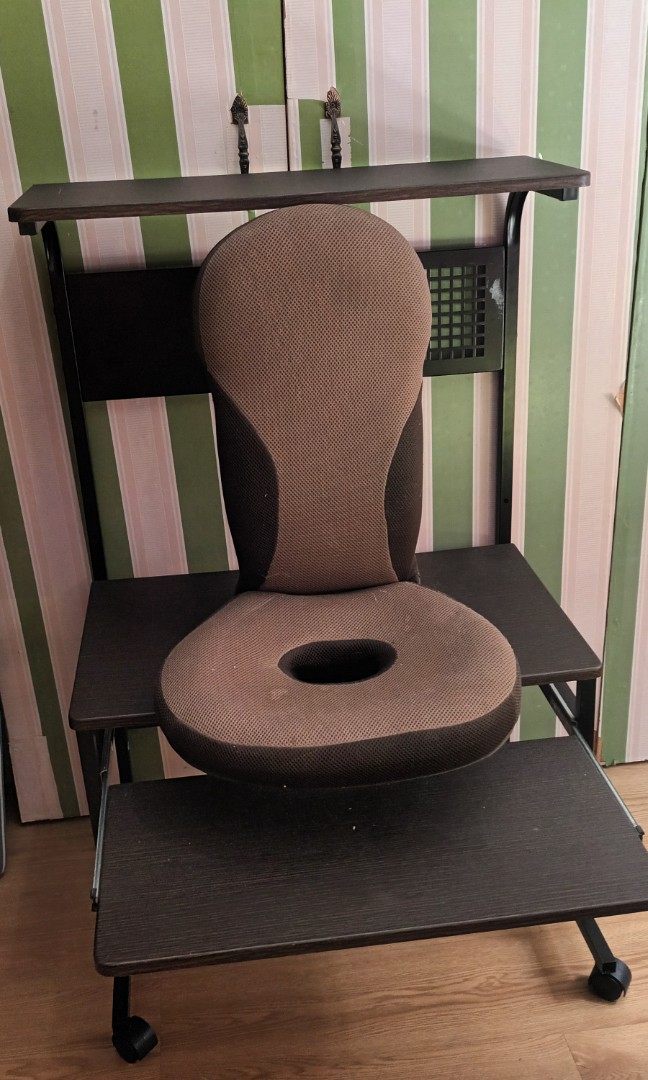 Low computer Table with Floor chair set, Furniture & Home Living ...