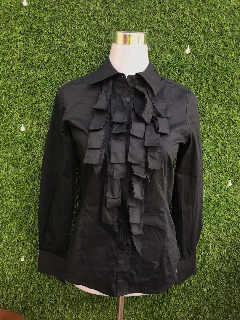 Max&Co. Elegant Black Top, Women's Fashion, Tops, Longsleeves on Carousell