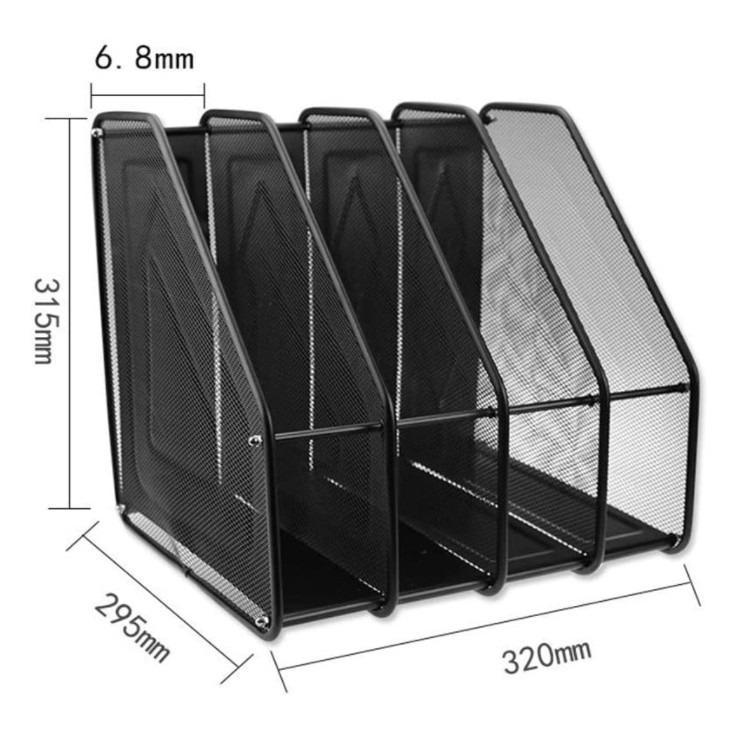 Metal Desktop File Holder Rack Black Wire Mesh Document Organizer Many ...