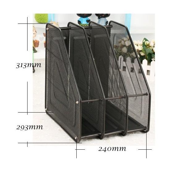 Metal Desktop File Holder Rack Black Wire Mesh Document Organizer Many ...