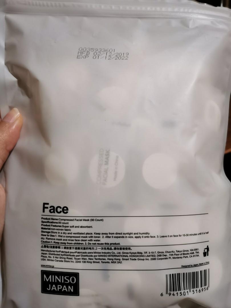 Miniso compressed facial masks, Beauty & Personal Care, Face, Face Care ...