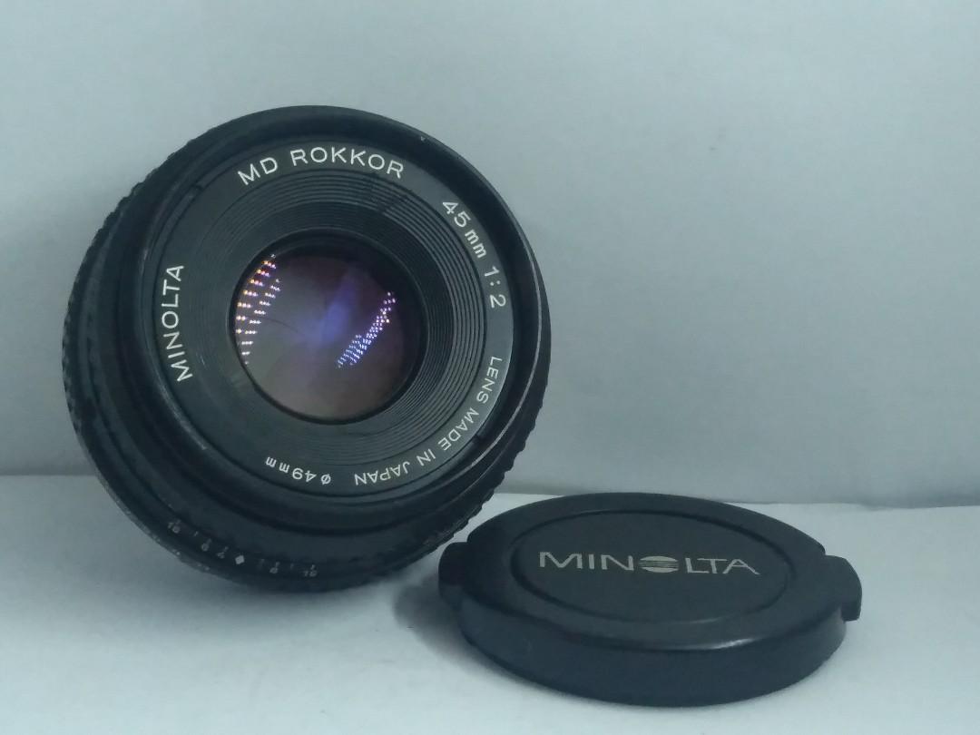 Minolta 45mm f2 rare lens!, Photography, Lens & Kits on Carousell