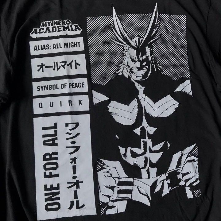 My Hero Academia All Might Merch Tee, Men's Fashion, Tops & Sets ...