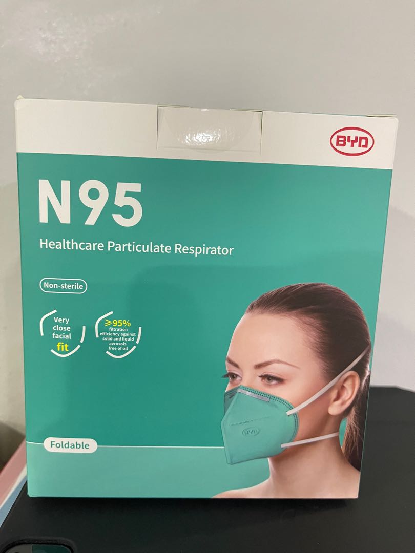 N95 BYD MASK, Health & Nutrition, Face Masks & Face Shields on Carousell