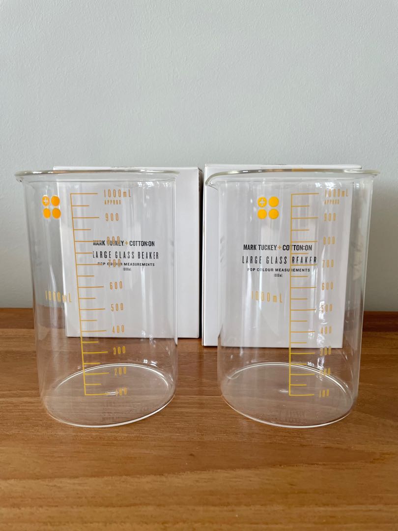 NEW Large Glass Beaker 1L each, Furniture & Home Living, Kitchenware ...