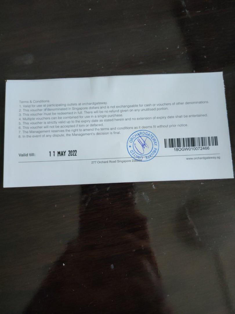 Orchard Gateway vouchers, Tickets & Vouchers, Vouchers on Carousell