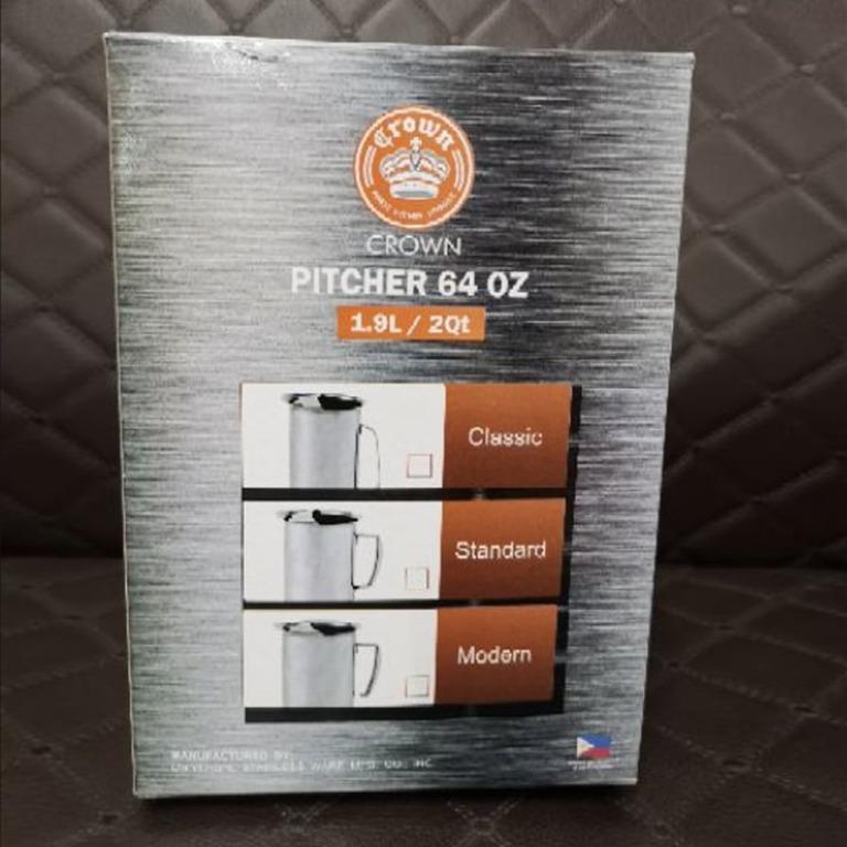 ORIGINAL Crown 64 or 80 oz. Stainless Steel Thick Pitcher MAKAPAL ...