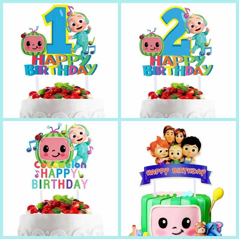 [Ready Stock] Cocomelon Paper card Happy birthday cake topper., Hobbies ...