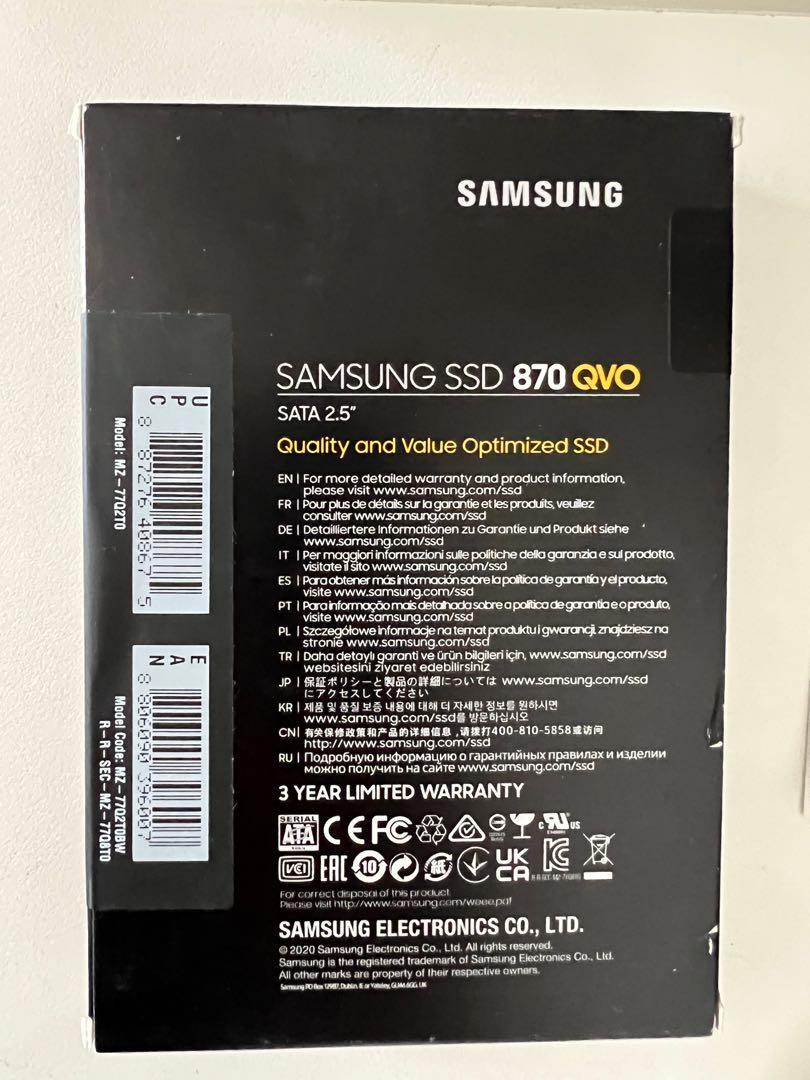 Samsung SSD 870 QVO SATA 2.5” (2TB), Computers & Tech, Parts ...