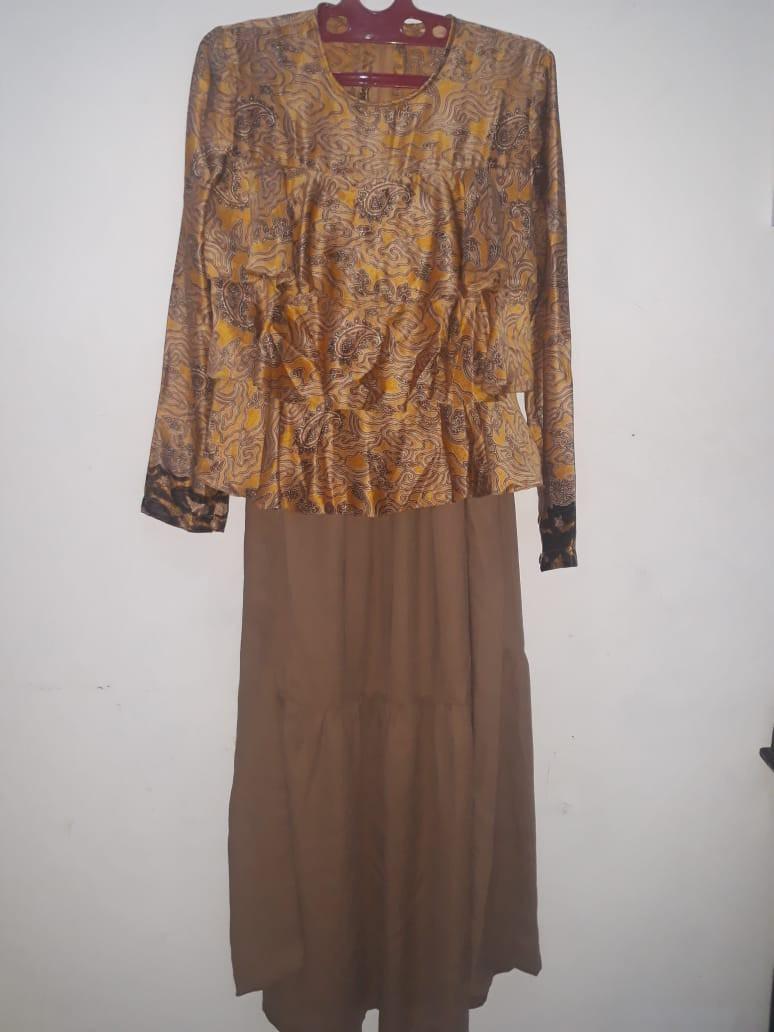 Set Batik Mega Mendung / Batik Awan Gold / Baju Pesta Hijab / bukan ...