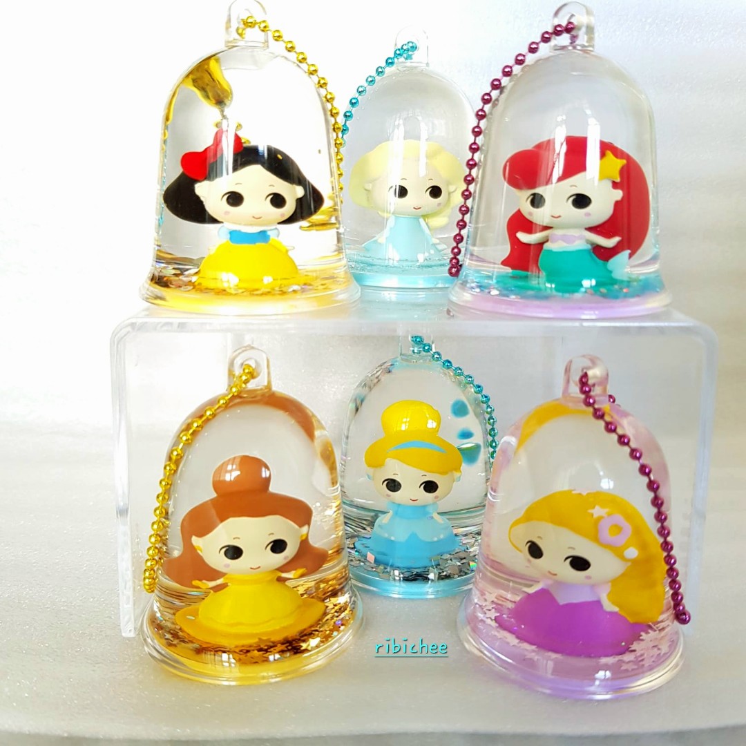 [SET] Disney Princess Glitter Liquid Dome Keychain / Bag Charm (Ariel ...