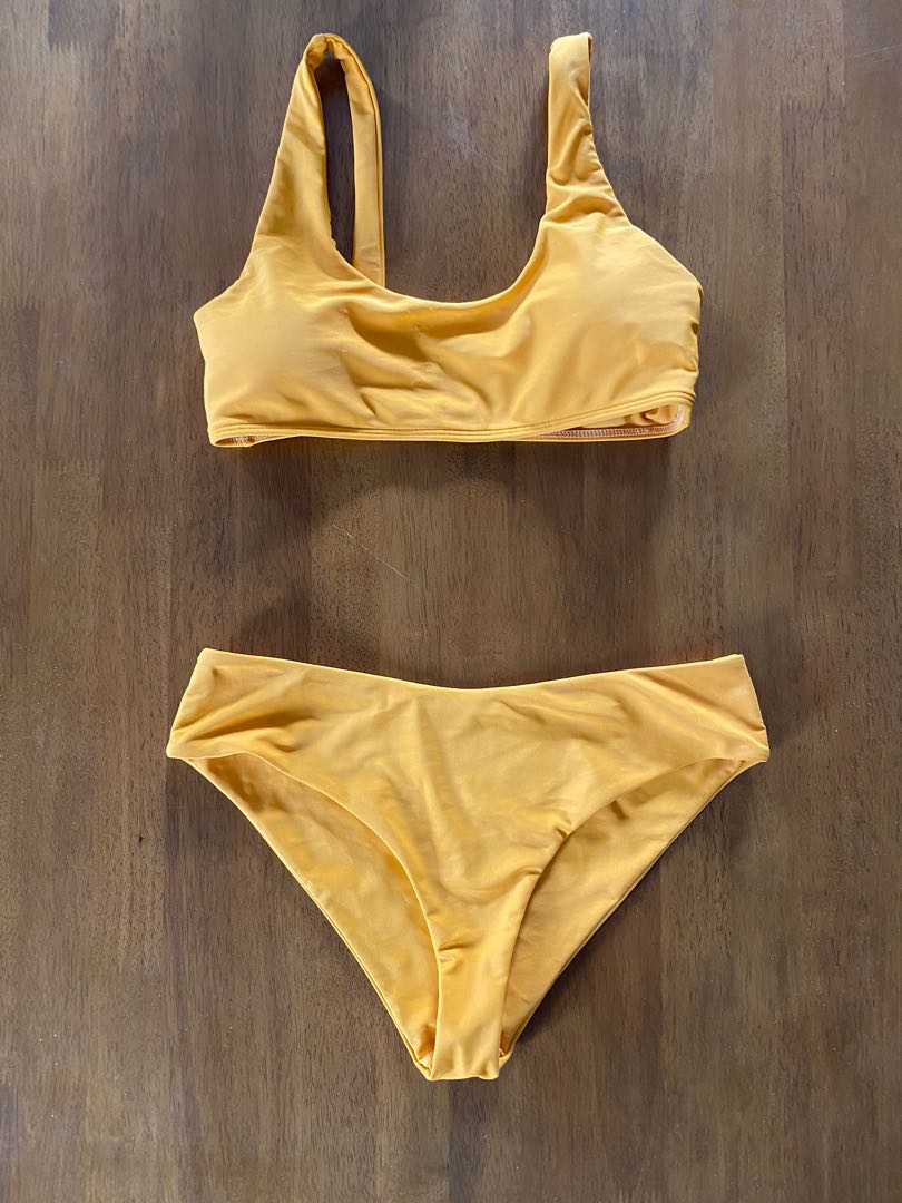 Shein Yellow Bikini, Women's Fashion, Swimwear, Bikinis & Swimsuits on ...