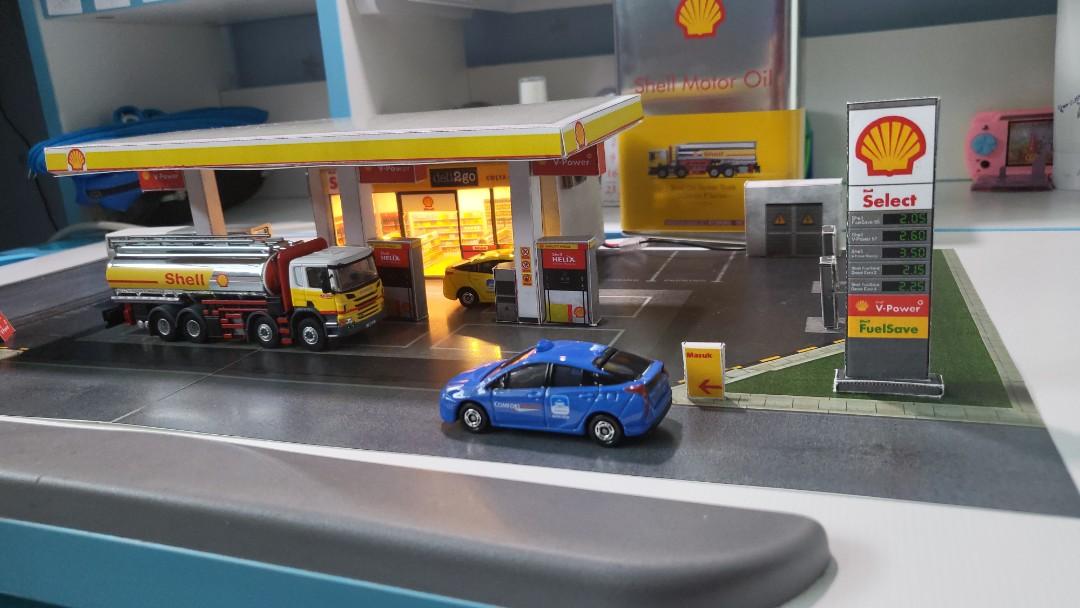 Shell Petrol Station 1/64 Diorama, Hobbies & Toys, Memorabilia ...