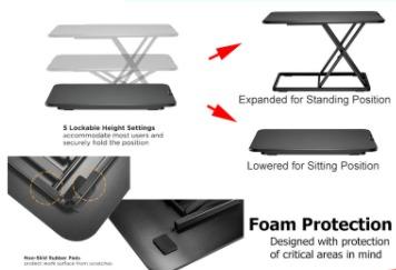 Standing desk Swift / Height Adjustable Table, Furniture & Home Living ...
